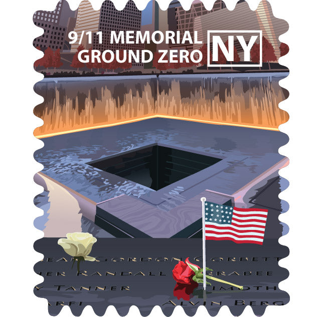 9/11 Memorial at Ground Zero Travel Stamp – Travel Stamps