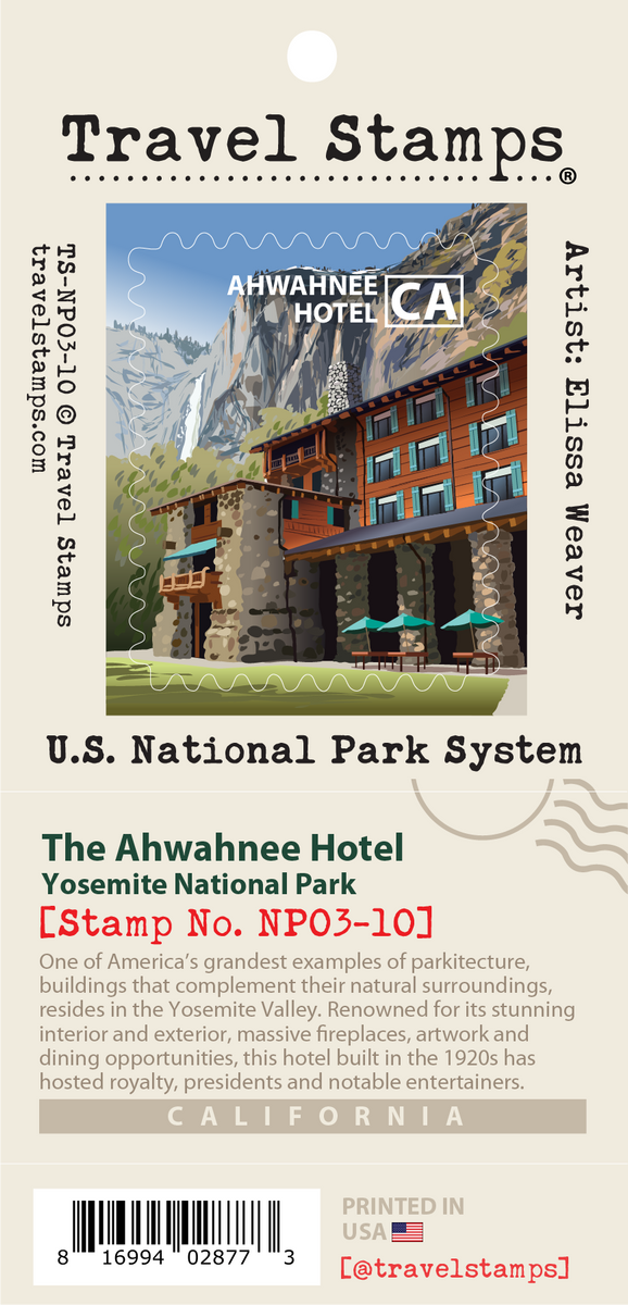 Yosemite National Parik = Ahwahnee Hotel Travel Stamp – Travel Stamps