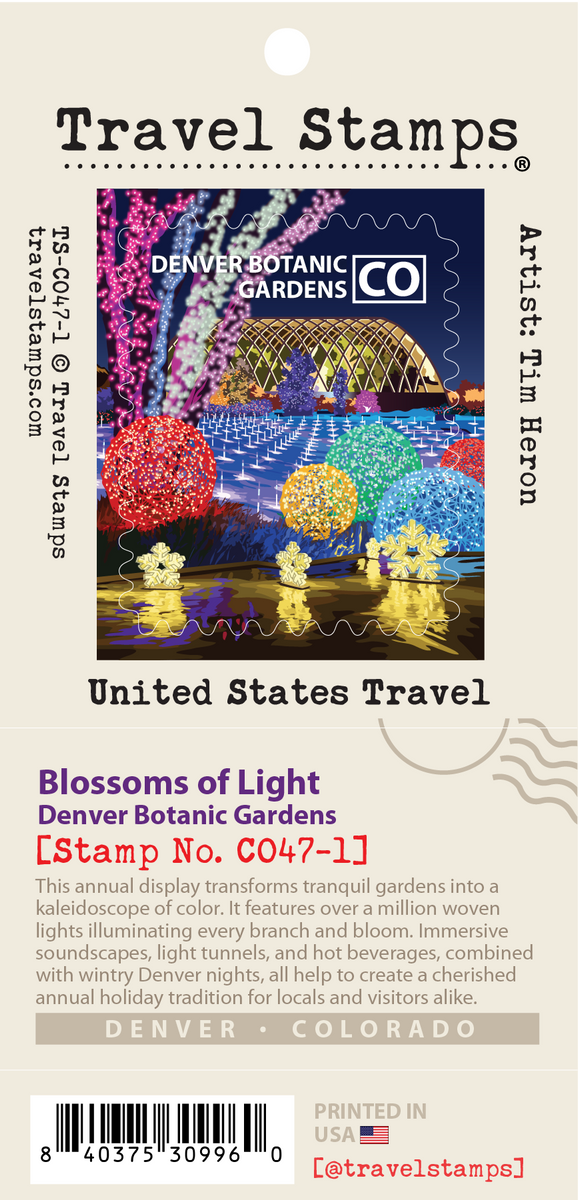 Denver Botanic Gardens - Blossoms of Light Travel Stamp – Travel Stamps