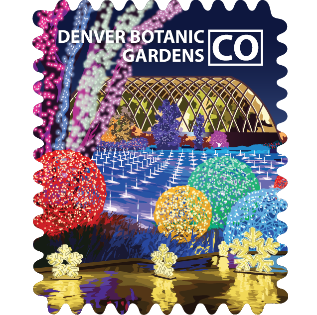 Denver Botanic Gardens - Blossoms of Light Travel Stamp – Travel Stamps