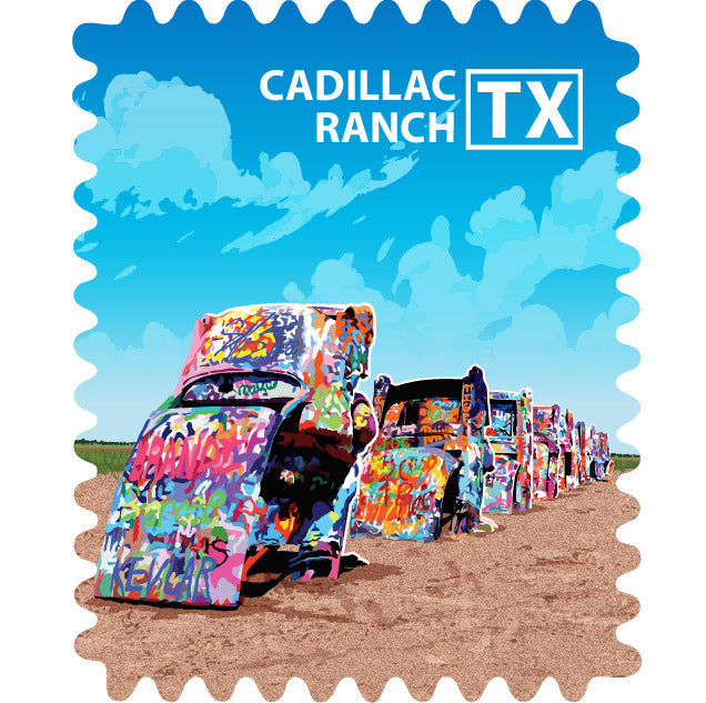 Cadillac Ranch Travel Stamp – Travel Stamps