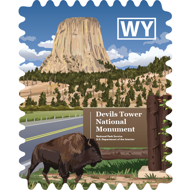 Devils Tower National Monument Travel Stamp – Travel Stamps