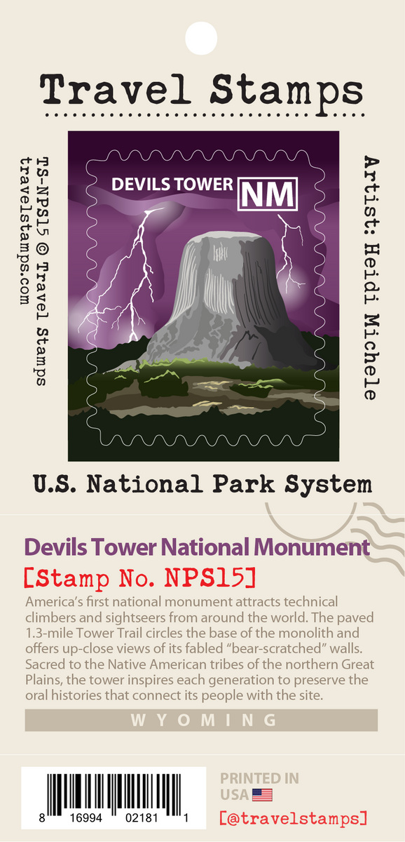 Devils Tower National Monument Travel Stamp – Travel Stamps