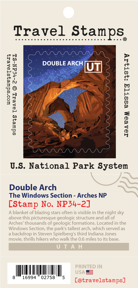 Arches National Park - Double Arch Travel Stamp – Travel Stamps