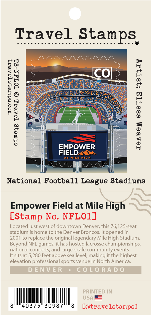 Empower Field at Mile High Travel Stamp | Denver Stadium – Travel Stamps