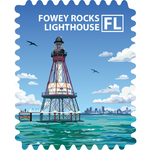 Fowey Rocks Lighthouse Travel Stamp – Travel Stamps