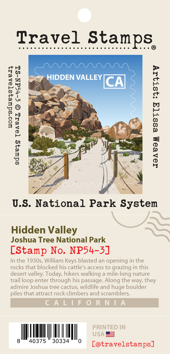 Joshua Tree National Park - Hidden Valley Travel Stamp – Travel Stamps