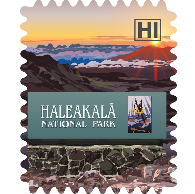 Haleakalā National Park Entrance Sign Travel Stamp – Travel Stamps