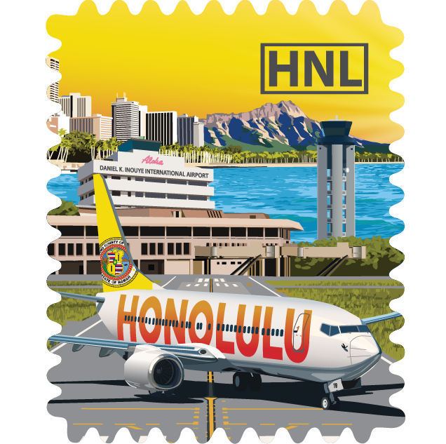 Daniel K. Inouye International Honolulu Airport Travel Stamp – Travel ...