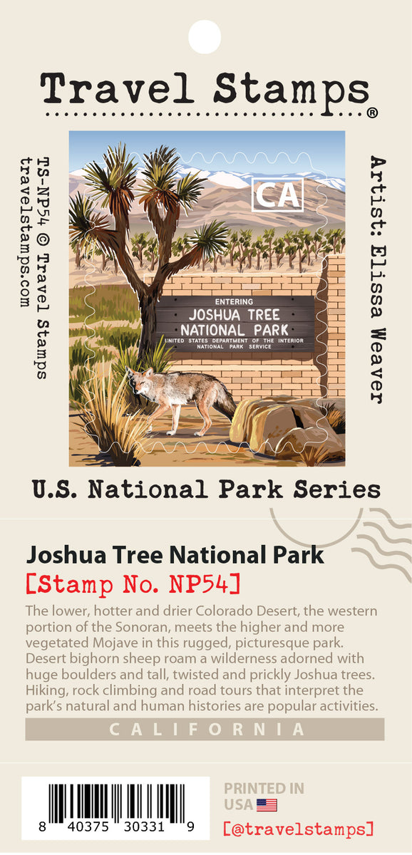 Joshua Tree National Park - Entrance Sign Edition Travel Stamp – Travel ...