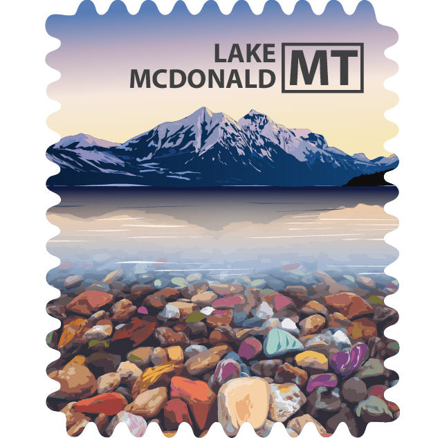 Glacier National Park - Lake McDonald Travel Stamp – Travel Stamps