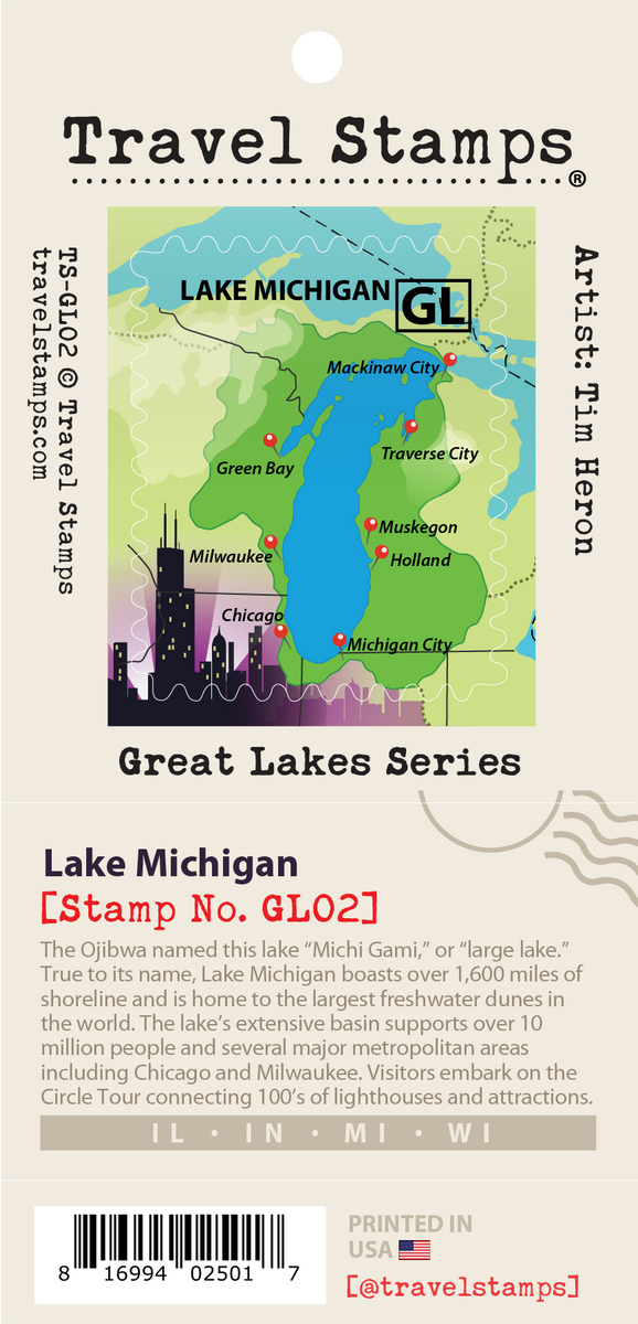 Lake Michigan Travel Stamp – Travel Stamps