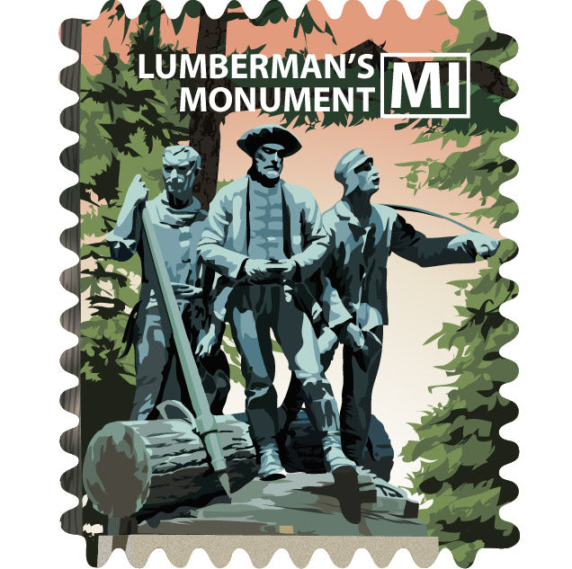 Huron-Manistee National Forests - Lumberman's Monument Travel Stamp ...