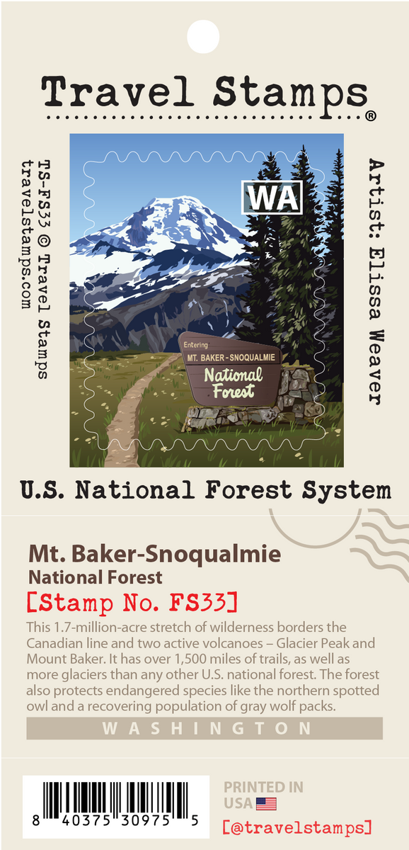 Mt. Baker-Snoqualmie National Forest Travel Stamp – Travel Stamps