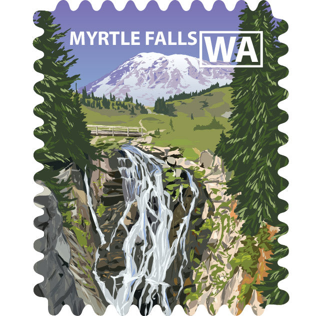 Mount Rainier National Park - Myrtle Falls Travel Stamp – Travel Stamps