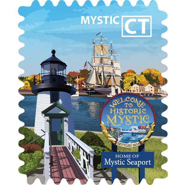 Historic Mystic - Connecticut Travel Stamp – Travel Stamps