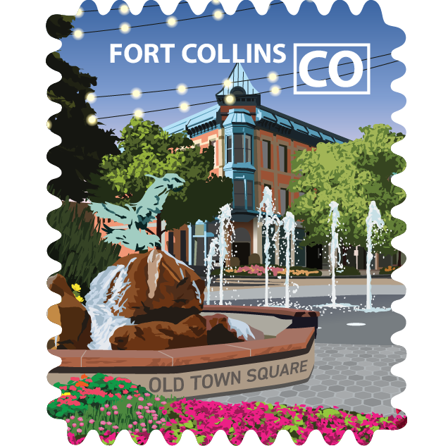 Old Town Fort Collins Travel Stamp – Travel Stamps