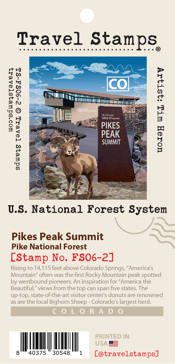 Pike National Forest - Pike's Peak SummitTravel Stamp – Travel Stamps