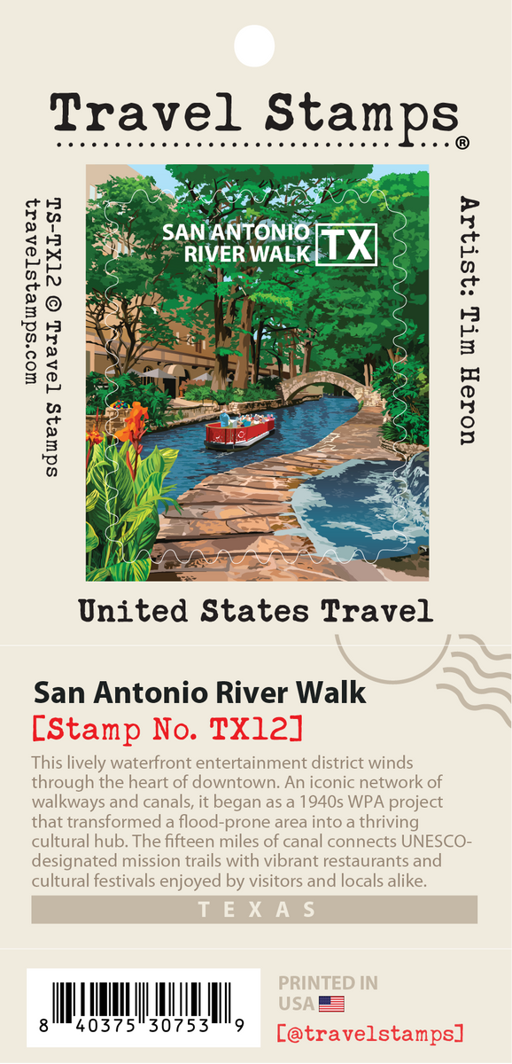 San Antonio River Walk Travel Stamp – Travel Stamps