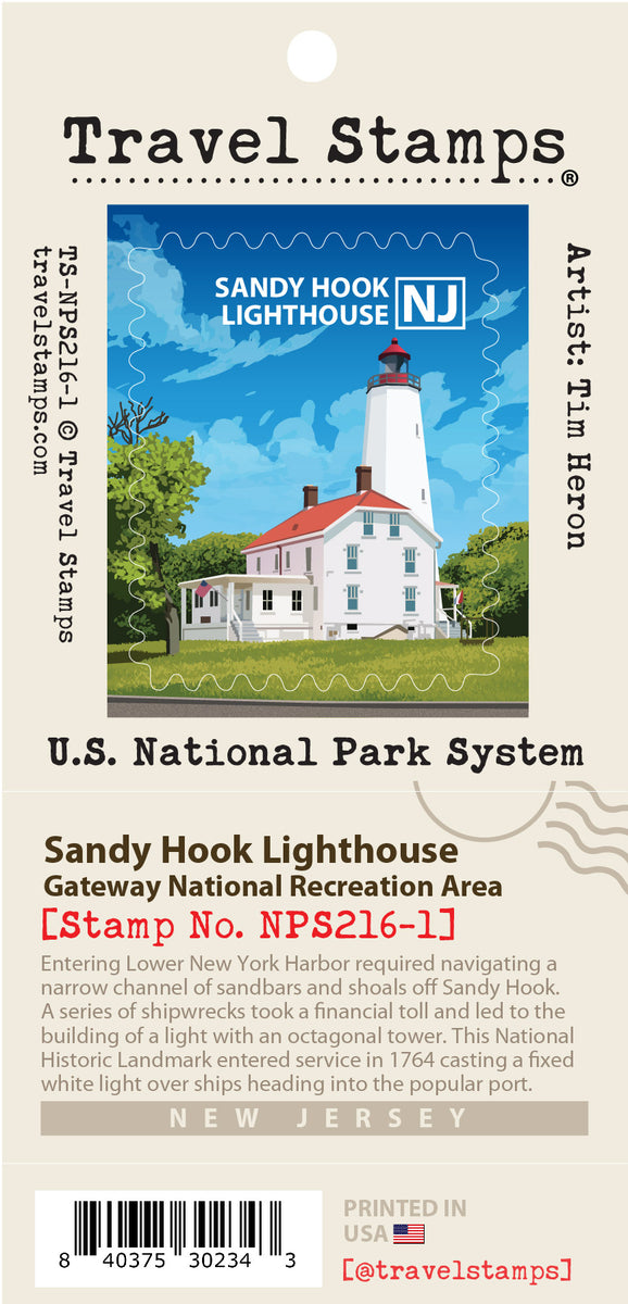 Gateway National Recreation Area - Sandy Hook Lighthouse Travel Stamp ...
