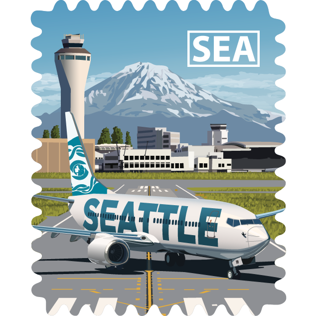 Seattle-Tacoma International Airport Travel Stamp – Travel Stamps