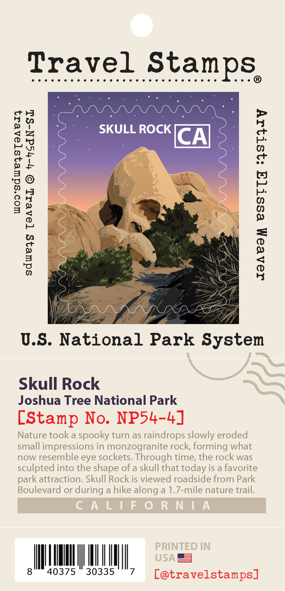 Joshua Tree National Park - Skull Rock Travel Stamp – Travel Stamps