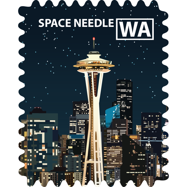 Seattle Space Needle Travel Stamp – Travel Stamps