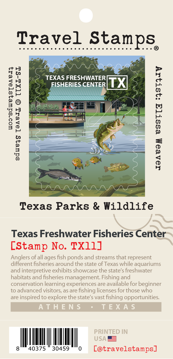 Texas Freshwater Fisheries Center Travel Stamp – Travel Stamps