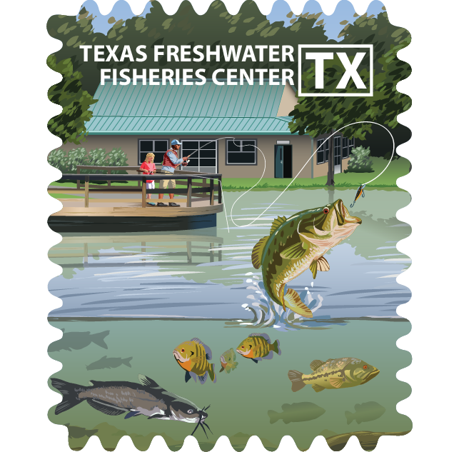 Texas Freshwater Fisheries Center Travel Stamp – Travel Stamps