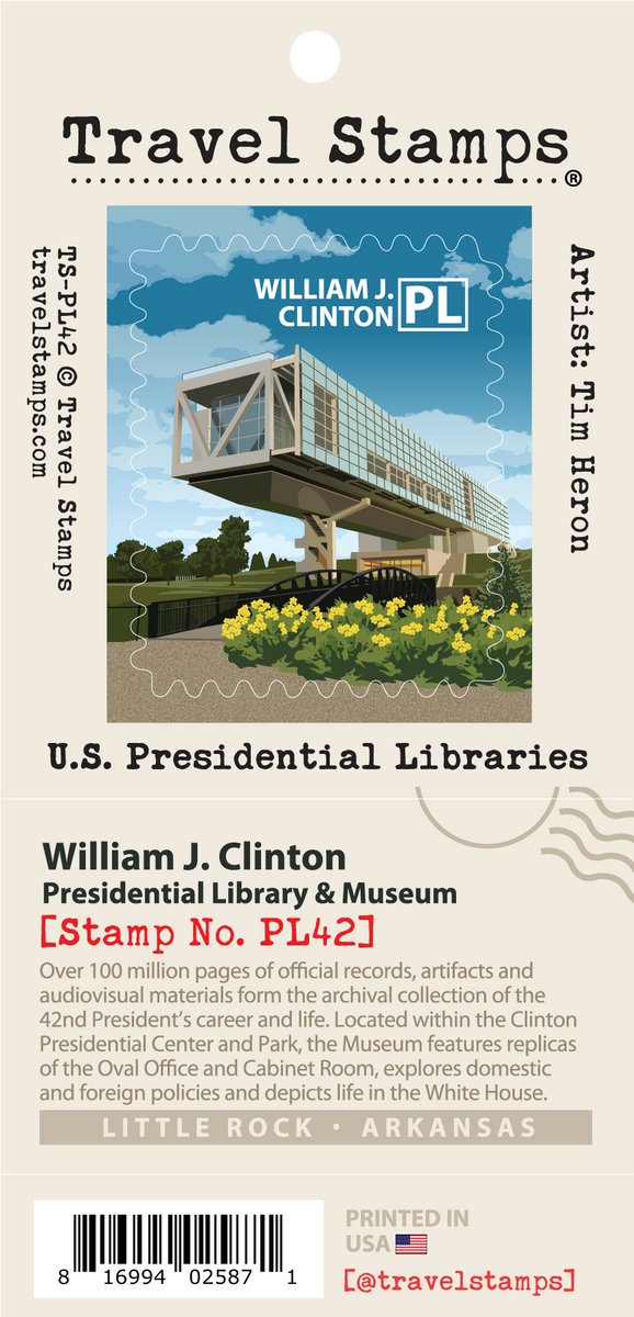 William J. Clinton Presidential Library Travel Stamp – Travel Stamps