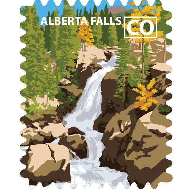 Rocky Mountain NP - Alberta Falls Travel Stamp – Travel Stamps