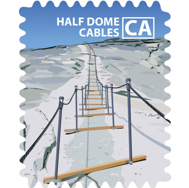 Yosemite National Park - Half Dome Cables Travel Stamp – Travel Stamps