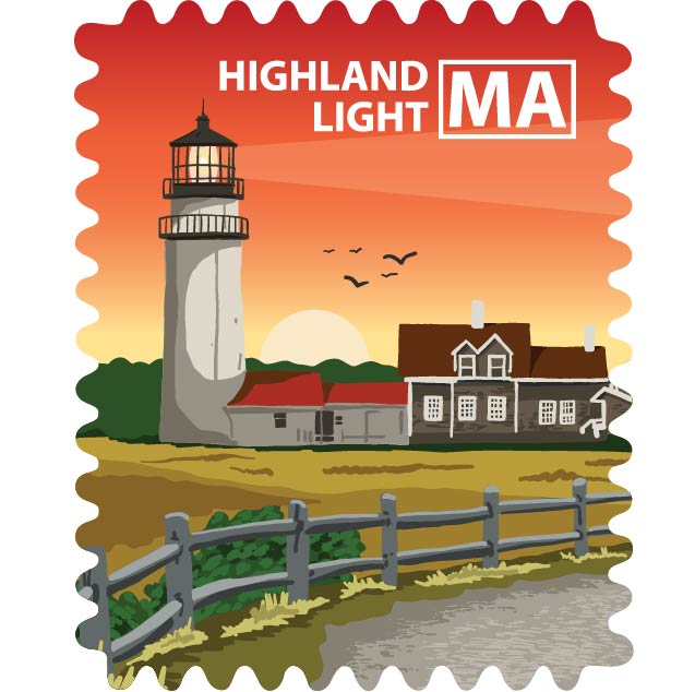 Cape Cod - Highland Lighthouse Travel Stamp – Travel Stamps