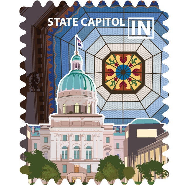 Indiana State Capitol Travel Stamp – Travel Stamps