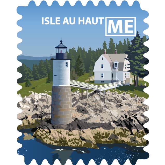 Acadia National Park - Isle au Haut Travel Stamp – Travel Stamps