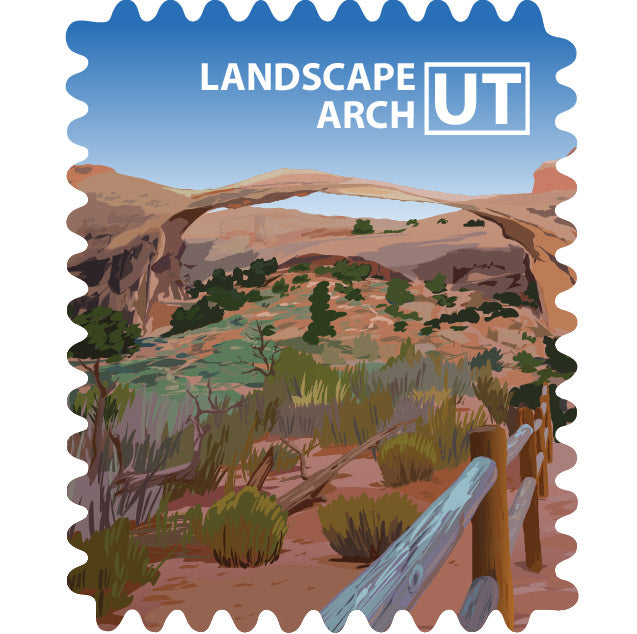 Arches National Park - Landscape Arch Travel Stamp – Travel Stamps