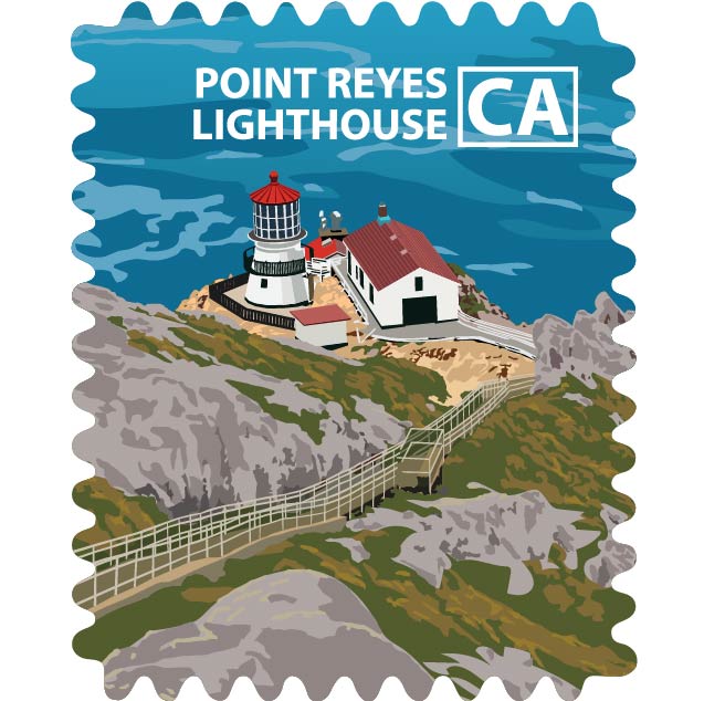 Point Reyes Lighthouse Travel Stamp – Travel Stamps
