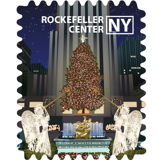 Rockefeller Center Christmas Tree Travel Stamp – Travel Stamps
