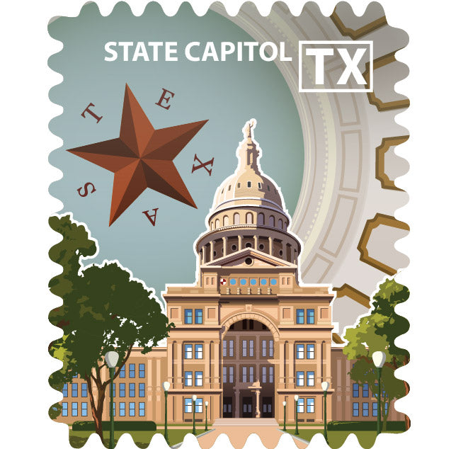 Texas State Capitol Travel Stamp – Travel Stamps