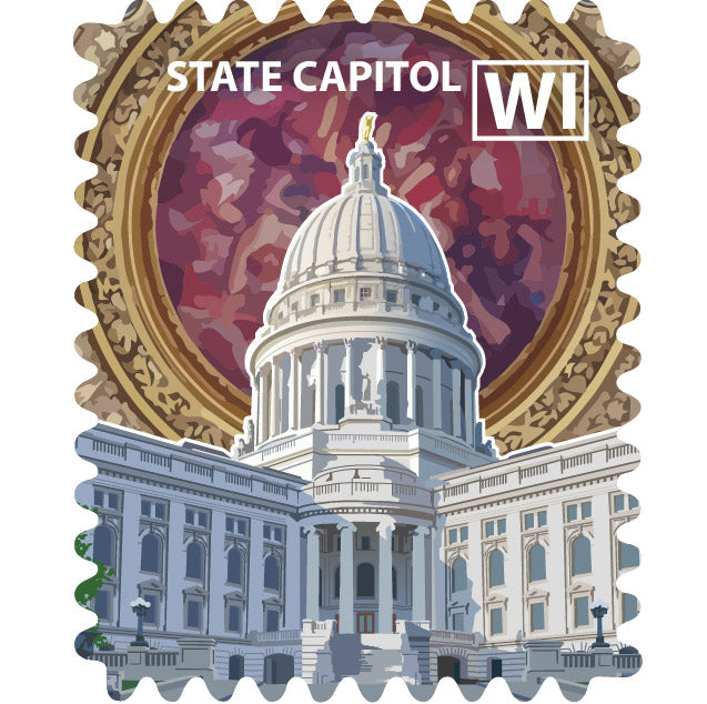 Wisconsin State Capitol Travel Stamp – Travel Stamps